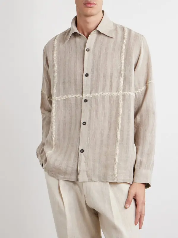 KARTIK RESEARCH Rabari Embroidered Linen Shirt