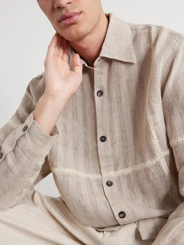 KARTIK RESEARCH Rabari Embroidered Linen Shirt