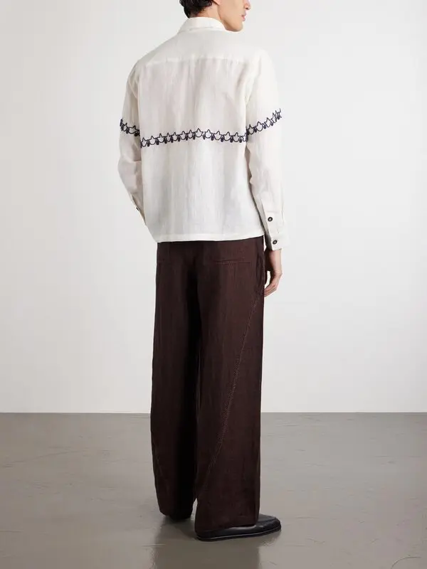 KARTIK RESEARCH Embroidered Linen Shirt