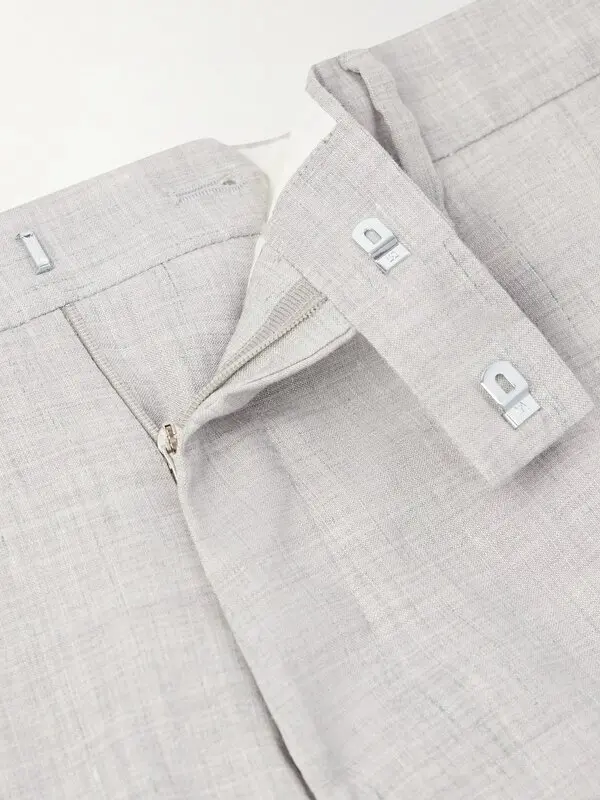 Mr P. Straight-leg Linen And Wool-blend Suit Trousers
