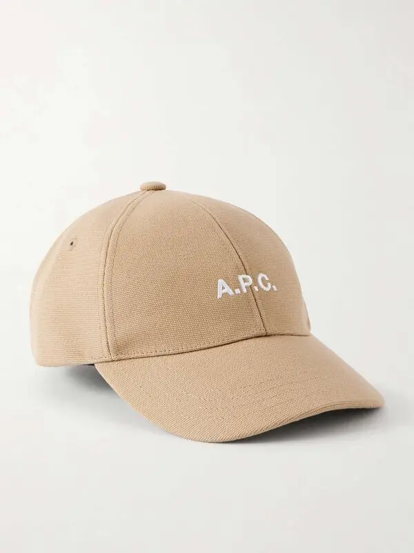 A.p.c. Charlie" Logo-embroidered Cotton Canvas Baseball Cap - Beige