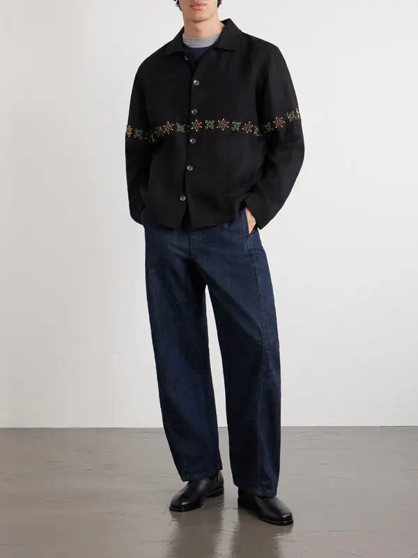 KARTIK RESEARCH Embroidered Linen Shirt