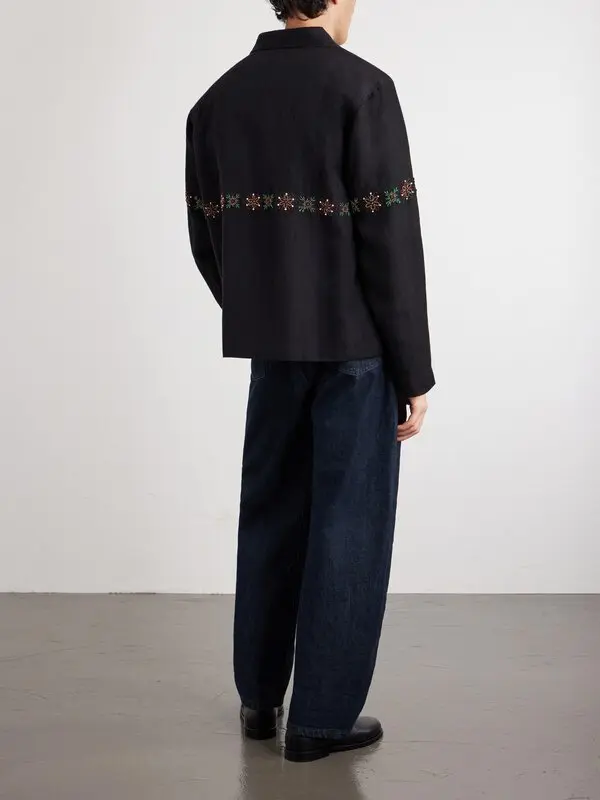 KARTIK RESEARCH Embroidered Linen Shirt