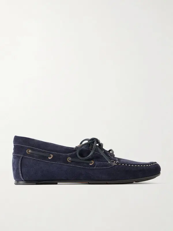 Manolo Blahnik Marino Suede Boat Shoes