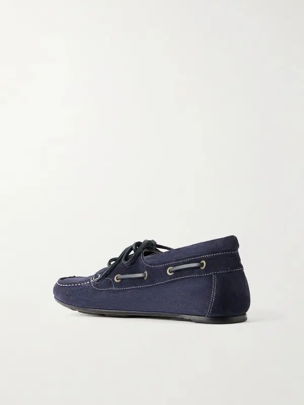 Manolo Blahnik Marino Suede Boat Shoes