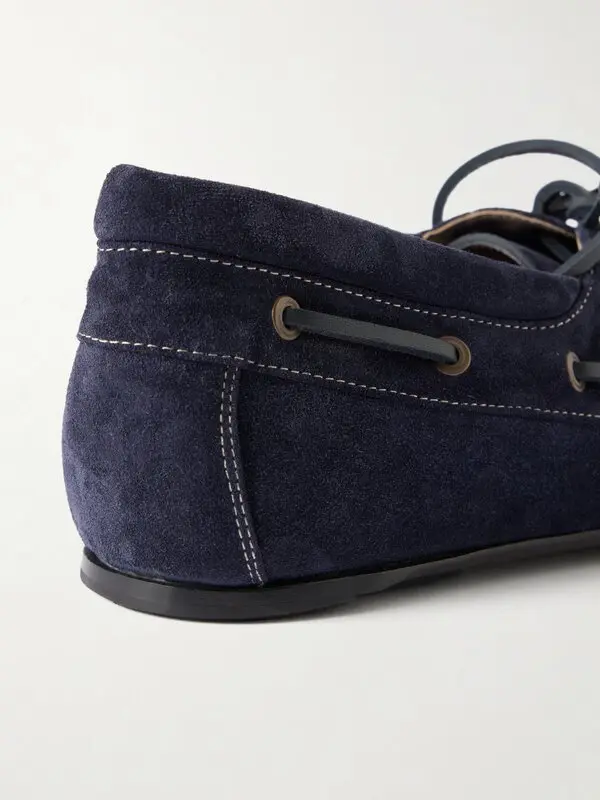 Manolo Blahnik Marino Suede Boat Shoes