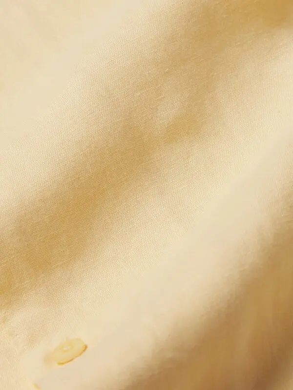 Nn07 Julio 5708 Camp-collar Linen Shirt - Yellow