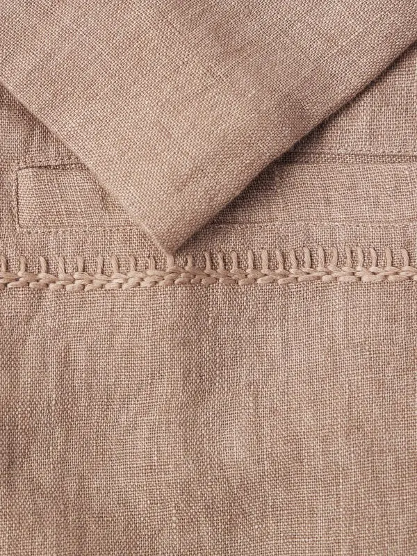 KARTIK RESEARCH Double-breasted Linen Blazer With Rabari Embroidery