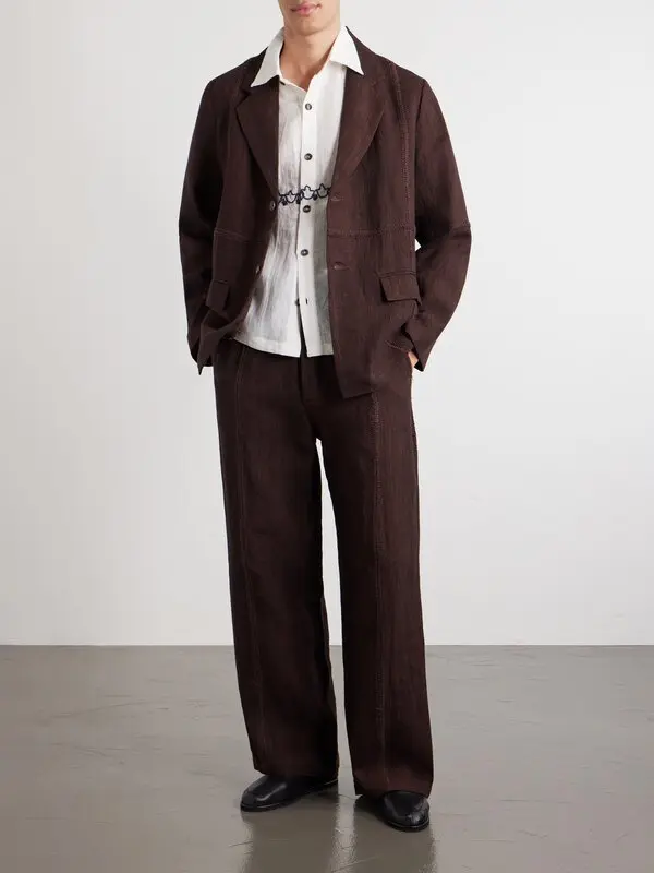 KARTIK RESEARCH Rabari Embroidered Linen Trousers