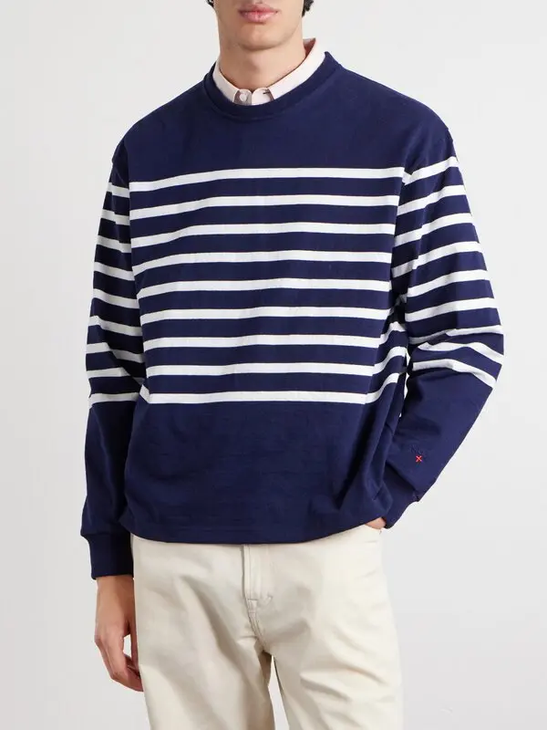 NOAH Striped Cotton-jersey T-shirt