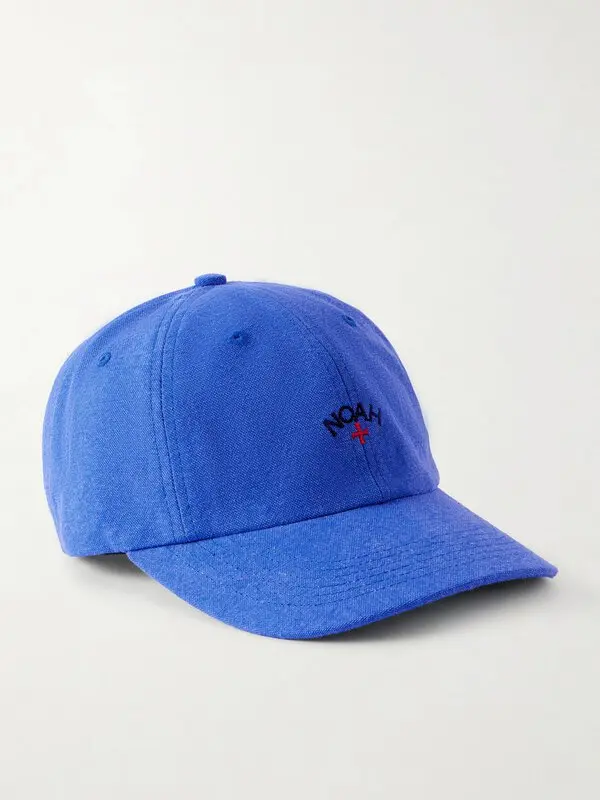 NOAH Logo Embroidered Cotton Canvas Baseball Cap - Blue