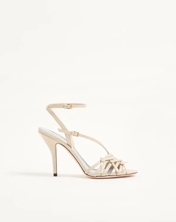 Valentino Garavani Nodine Kidskin High Heel Sandals - Butter