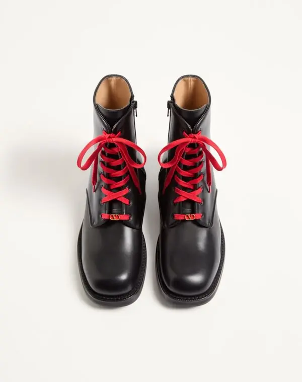 Valentino Garavani Punx Calfskin Combat Boots