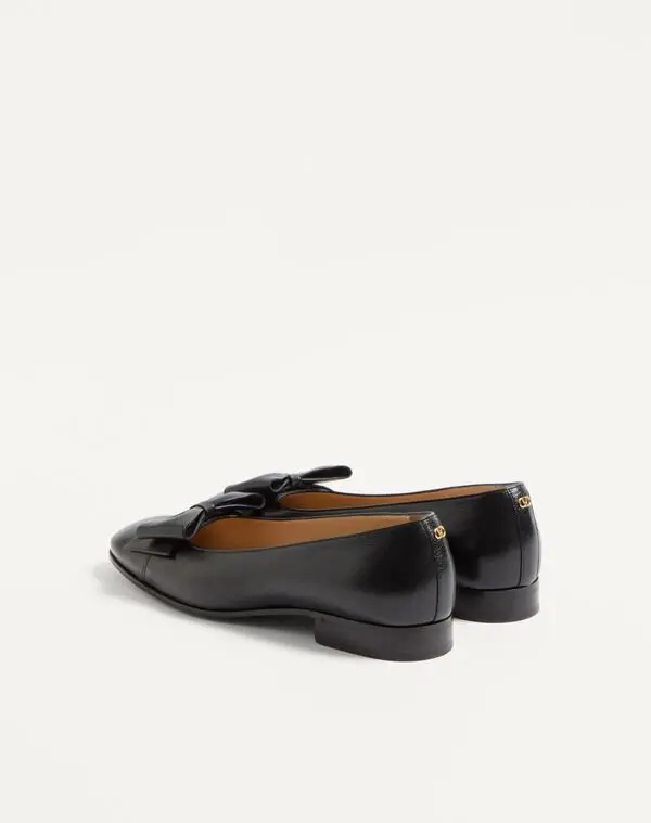 Valentino Garavani Bowow Kidskin Ballerinas With Vlogo Signature - Black