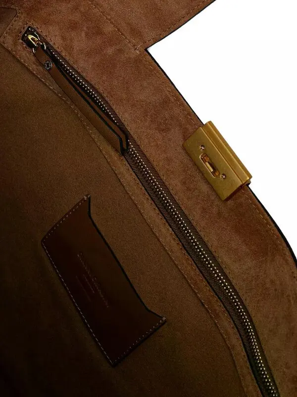 GIANNI CHIARINI Large Suede Tote Bag - Brown