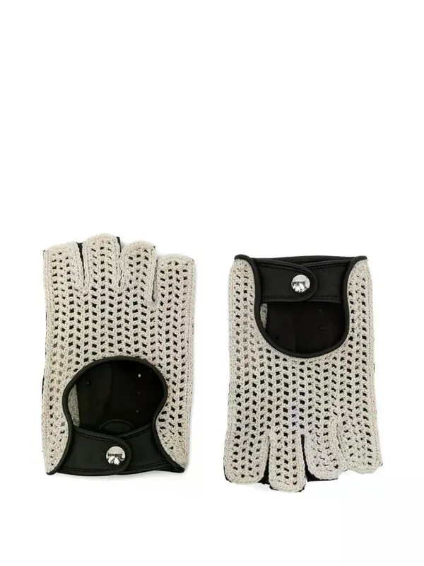 CAUSSE Crochet-knit Fingerless Gloves - Black