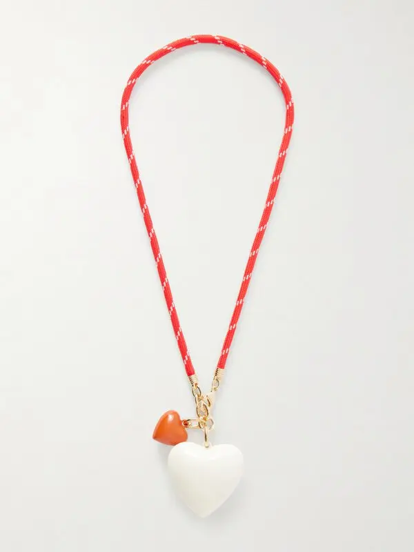 ROXANNE ASSOULIN Gold-tone, Enamel And Cord Necklace - Red