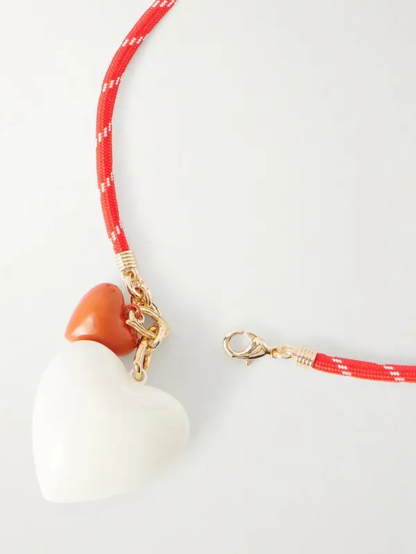 ROXANNE ASSOULIN Gold-tone, Enamel And Cord Necklace - Red