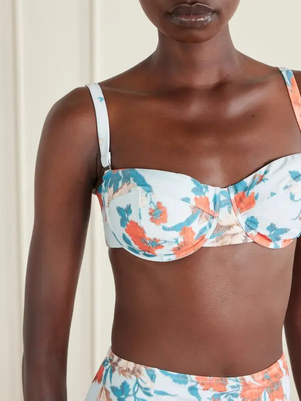 Erdem Floral-print Underwire Bikini Top