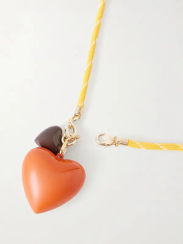 ROXANNE ASSOULIN Gold-tone, Enamel And Cord Necklace - Orange