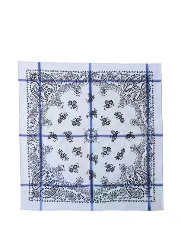 Prada Printed Cotton Scarf 65 - Blue