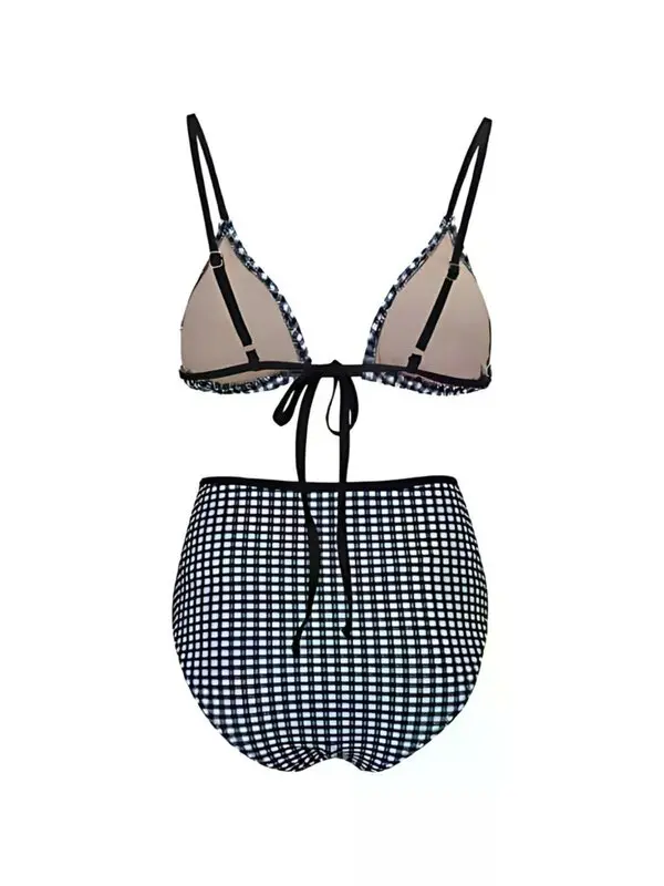 5PENING Gingham High-waisted Swimwear Set
