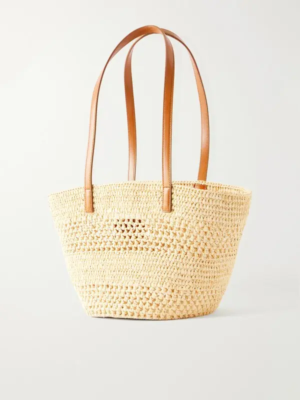 Saint Laurent Panier Small Raffia Tote - Brown