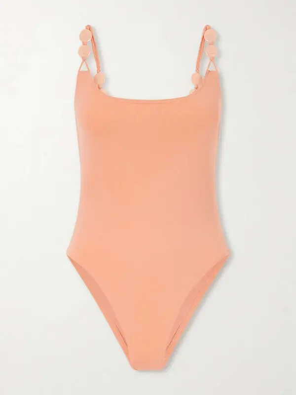 ERES Catwalk Bead-embellished One-piece - Coral