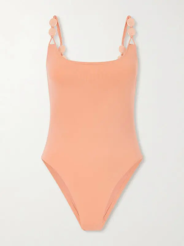 ERES Catwalk Bead-embellished One-piece - Orange