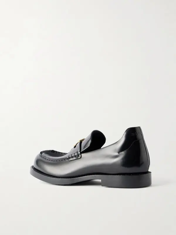 Balenciaga Embellished Leather Loafers