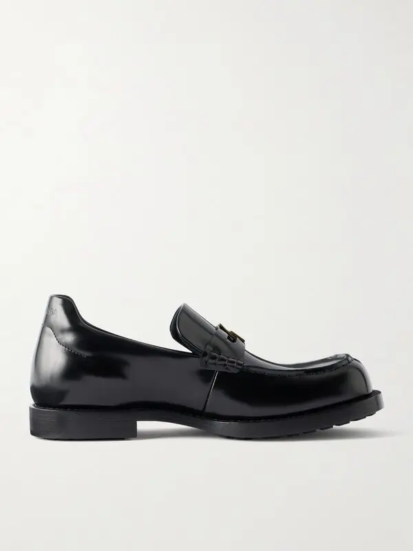Balenciaga Embellished Leather Loafers