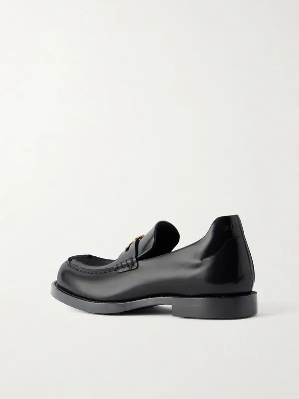 Balenciaga Embellished Leather Loafers