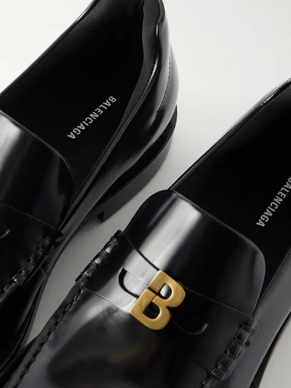 Balenciaga Embellished Leather Loafers