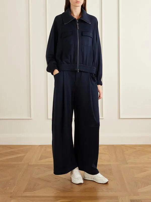 Brunello Cucinelli Cotton-blend Jacket With Silk - Blue