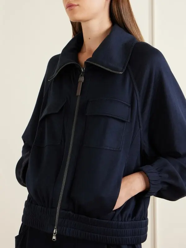 Brunello Cucinelli Cotton-blend Jacket With Silk - Blue