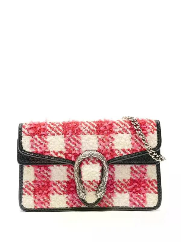 Gucci Gg Tweed Dionysus Shoulder Bag - Red