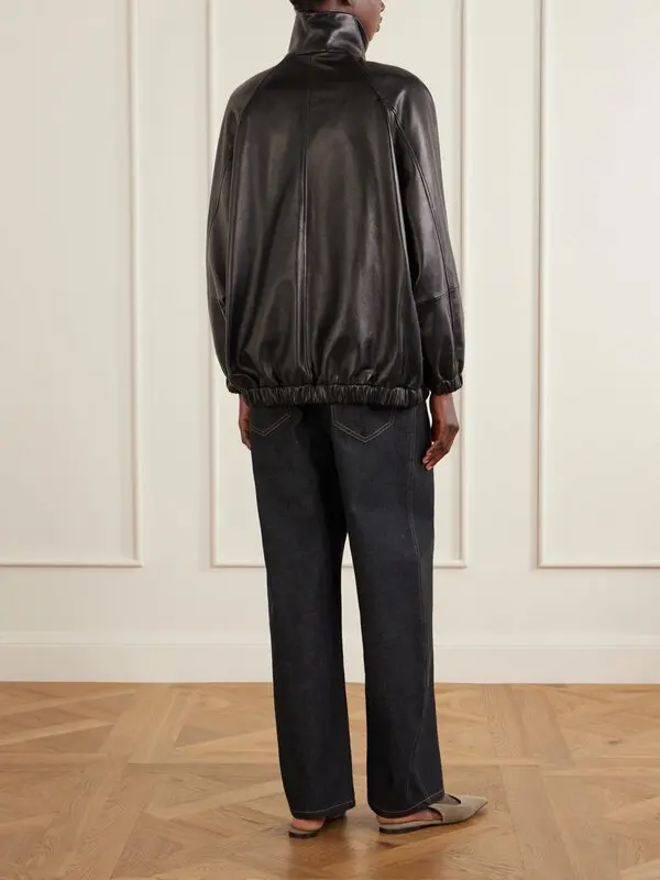 Brunello Cucinelli Leather Zip-up Bomber Jacket