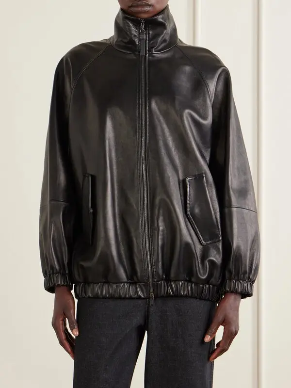 Brunello Cucinelli Leather Zip-up Bomber Jacket