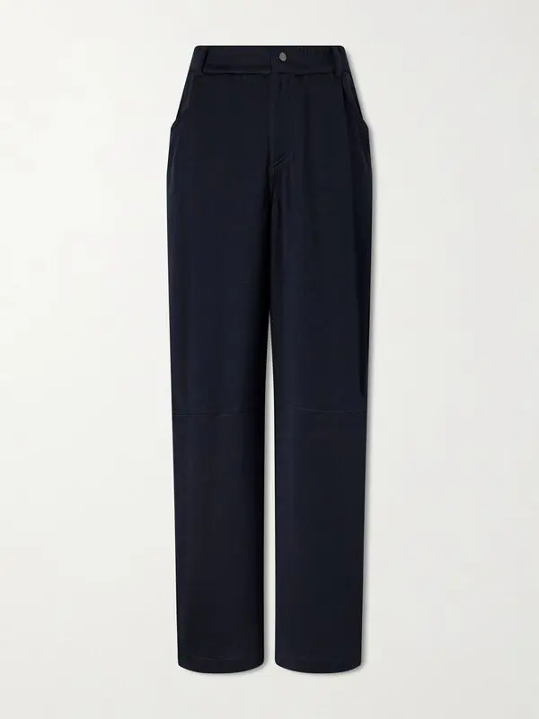Brunello Cucinelli Wide-leg Cotton Trousers - Blue