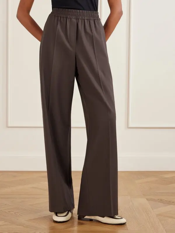 Brunello Cucinelli Wide-leg Wool-blend Pants