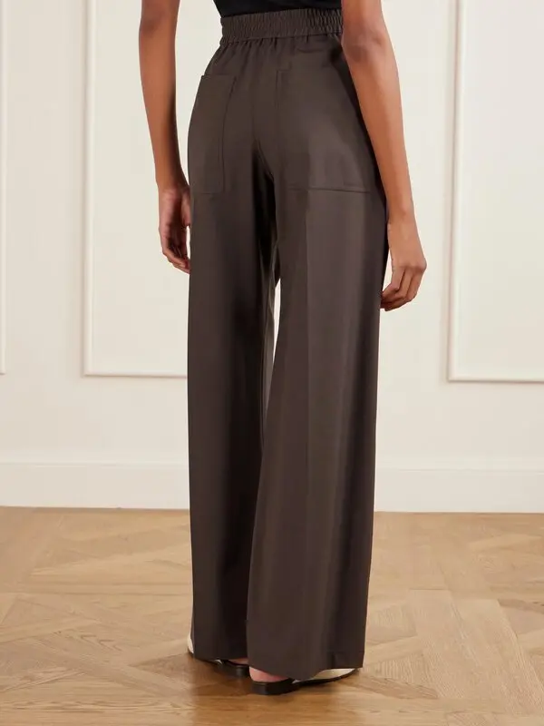 Brunello Cucinelli Wide-leg Wool-blend Pants