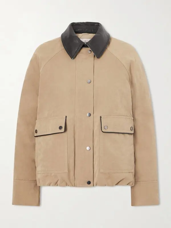 Brunello Cucinelli Leather-trimmed Padded Canvas Jacket