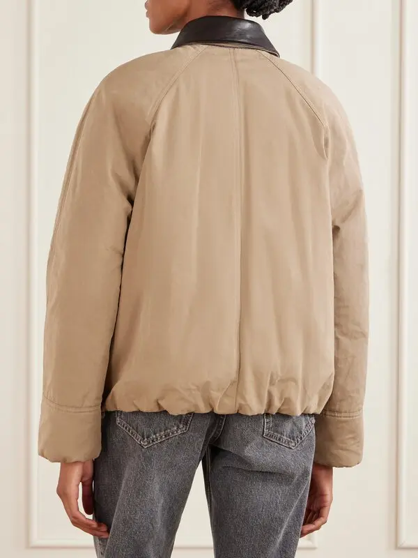 Brunello Cucinelli Leather-trimmed Padded Canvas Jacket