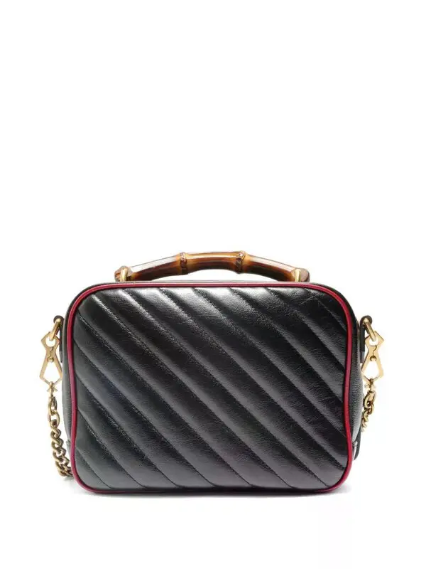 Gucci Gg Marmont Bamboo Shoulder Bag - Black