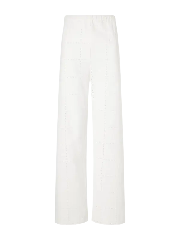 Faithfull The Brand Mora Broderie Anglaise Straight-leg Pants - White