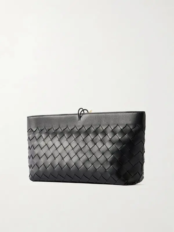Bottega Veneta Andiamo Intrecciato Leather Boat Pouch