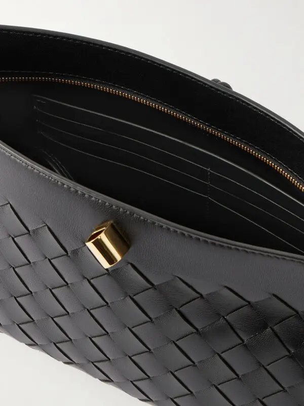Bottega Veneta Andiamo Intrecciato Leather Boat Pouch