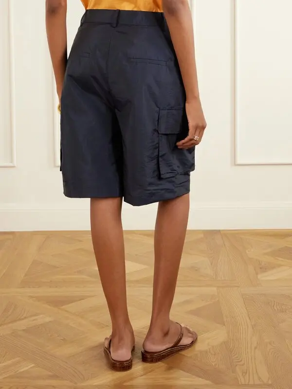 Tibi Stella Shell Cargo Shorts - Blue