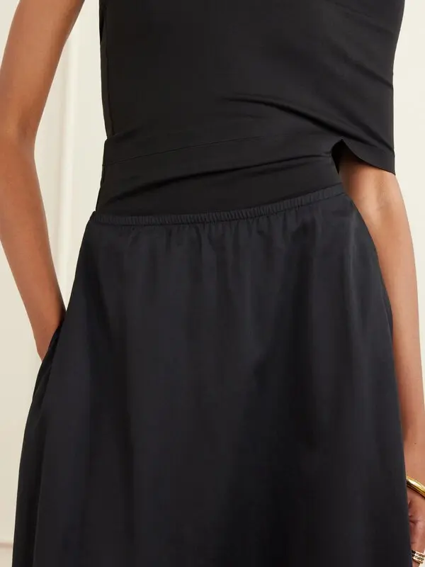 LESET Yoko Cotton Maxi Skirt - Black