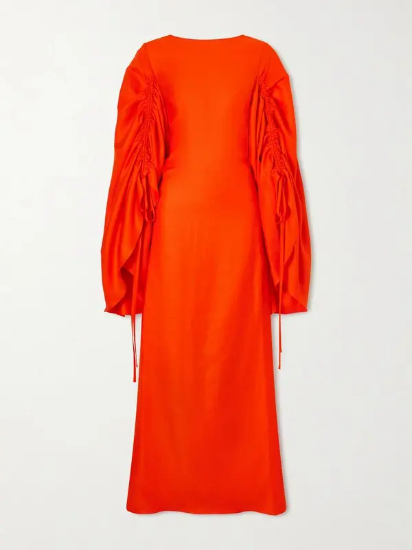 Christopher John Rogers Gathered Ramie Organza Gown